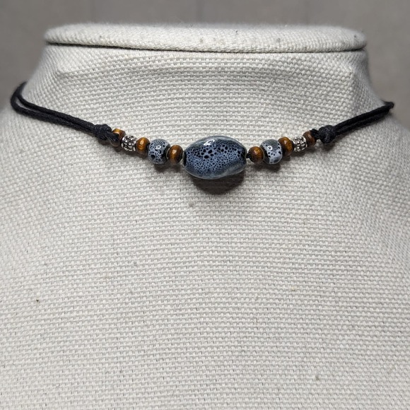 Handmade | Jewelry | Dark Blue Black Ceramic Beaded Boho Hippie ...
